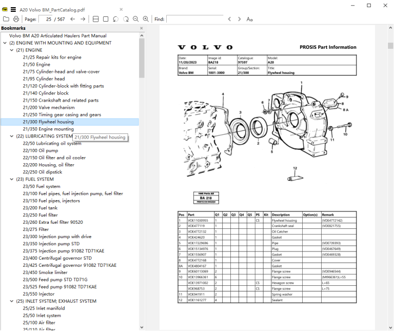 Volvo BM A20 Articulated Haulers Parts Manual | A Repair Manual Store