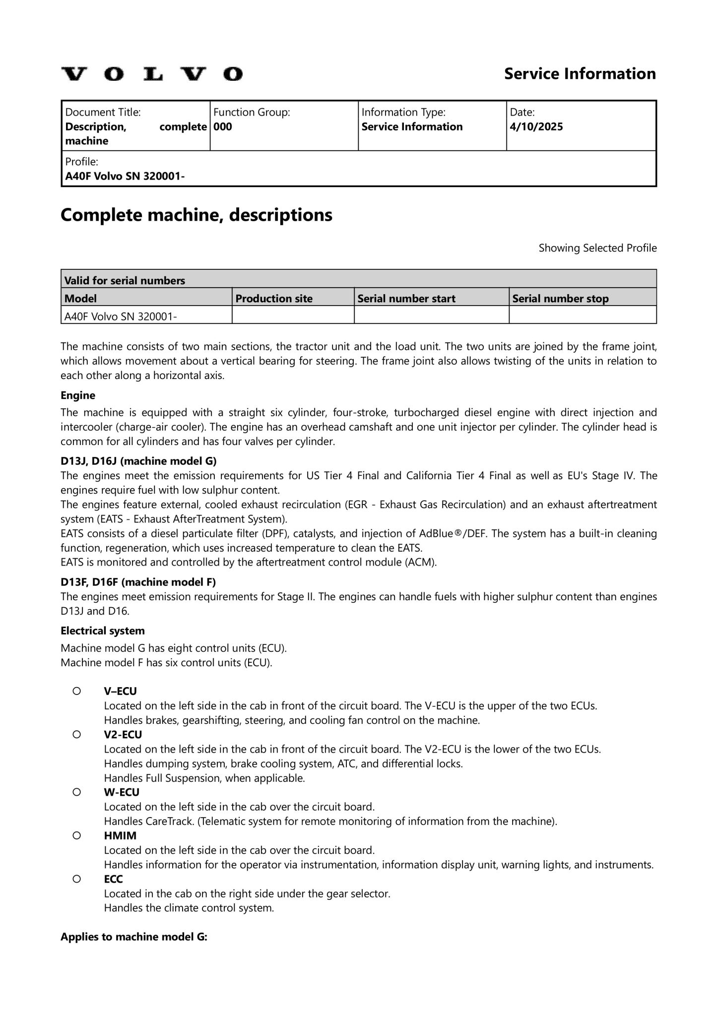 Volvo A40F workshop manual | A Repair Manual Store
