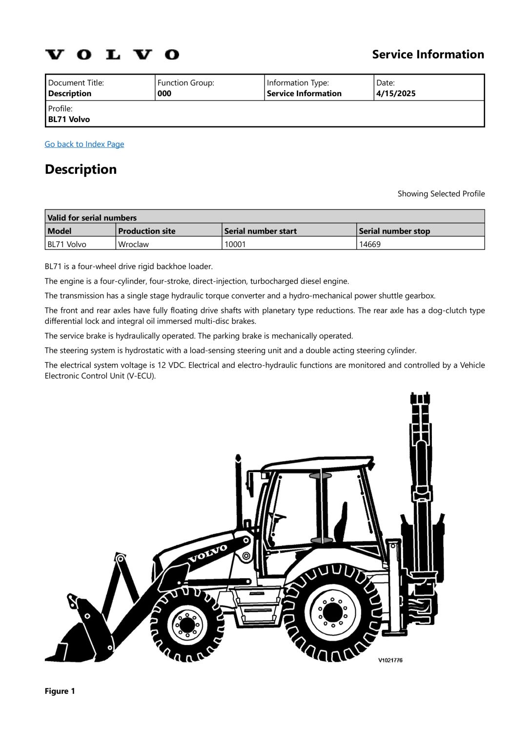 Volvo BL71 Backhoe Loaders Service Manual | A Repair Manual Store